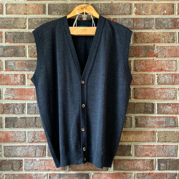 Byford | Sweaters | Mens L Byford 0 Merino Wool Gray Sweater Vest ...